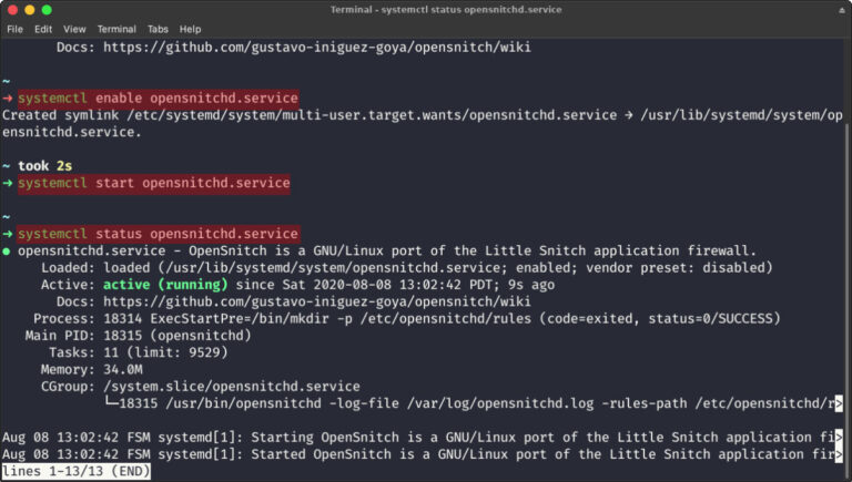OpenSnitch Application Firewall for Linux